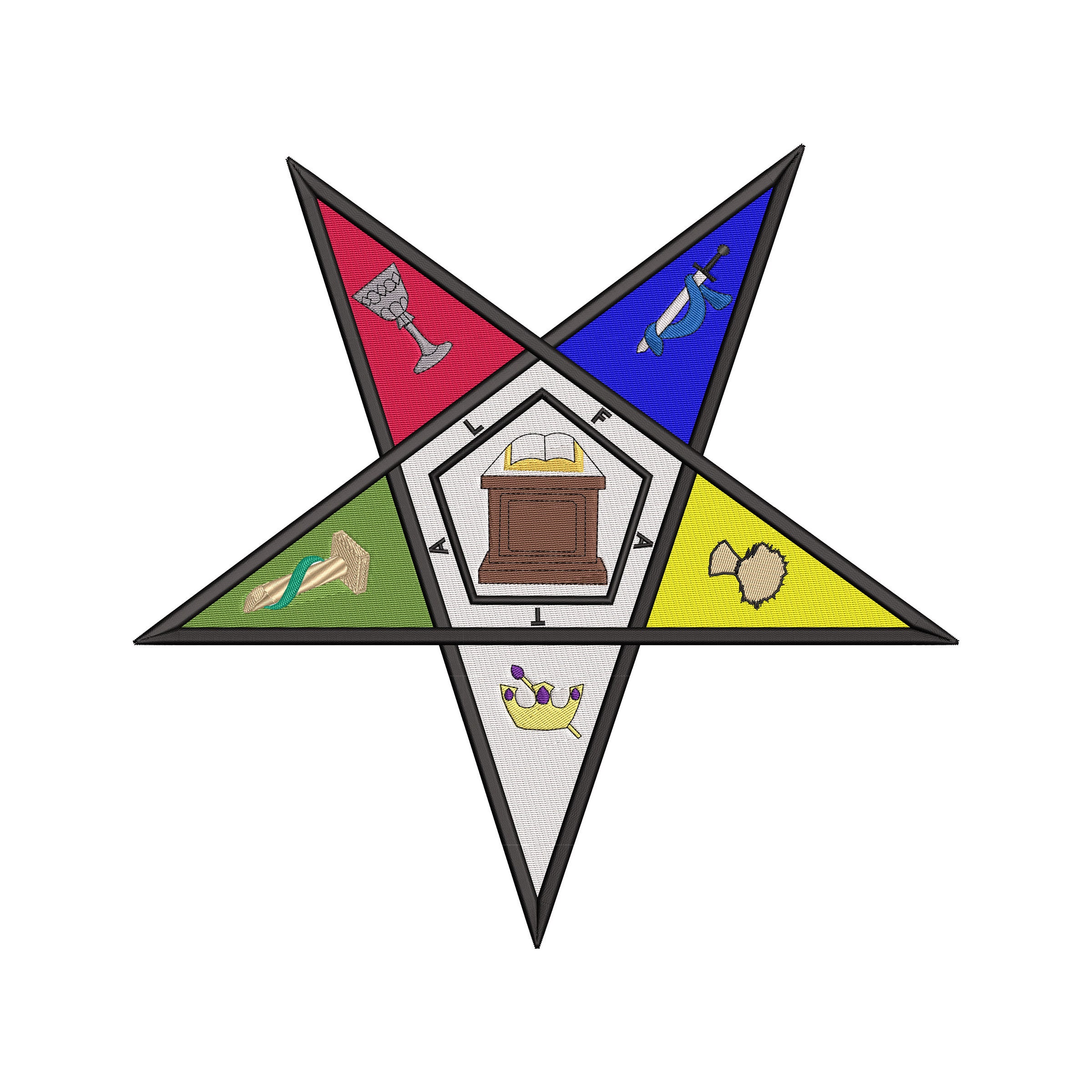 PHA OES Star With FATAL- Eastern Star- Digital Embroidery Design - 3 ...