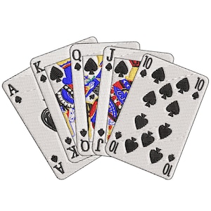 Playing Cards - Digital Machine Embroidery Design - 3x4, 4x5, 5x6, 5x7 ...
