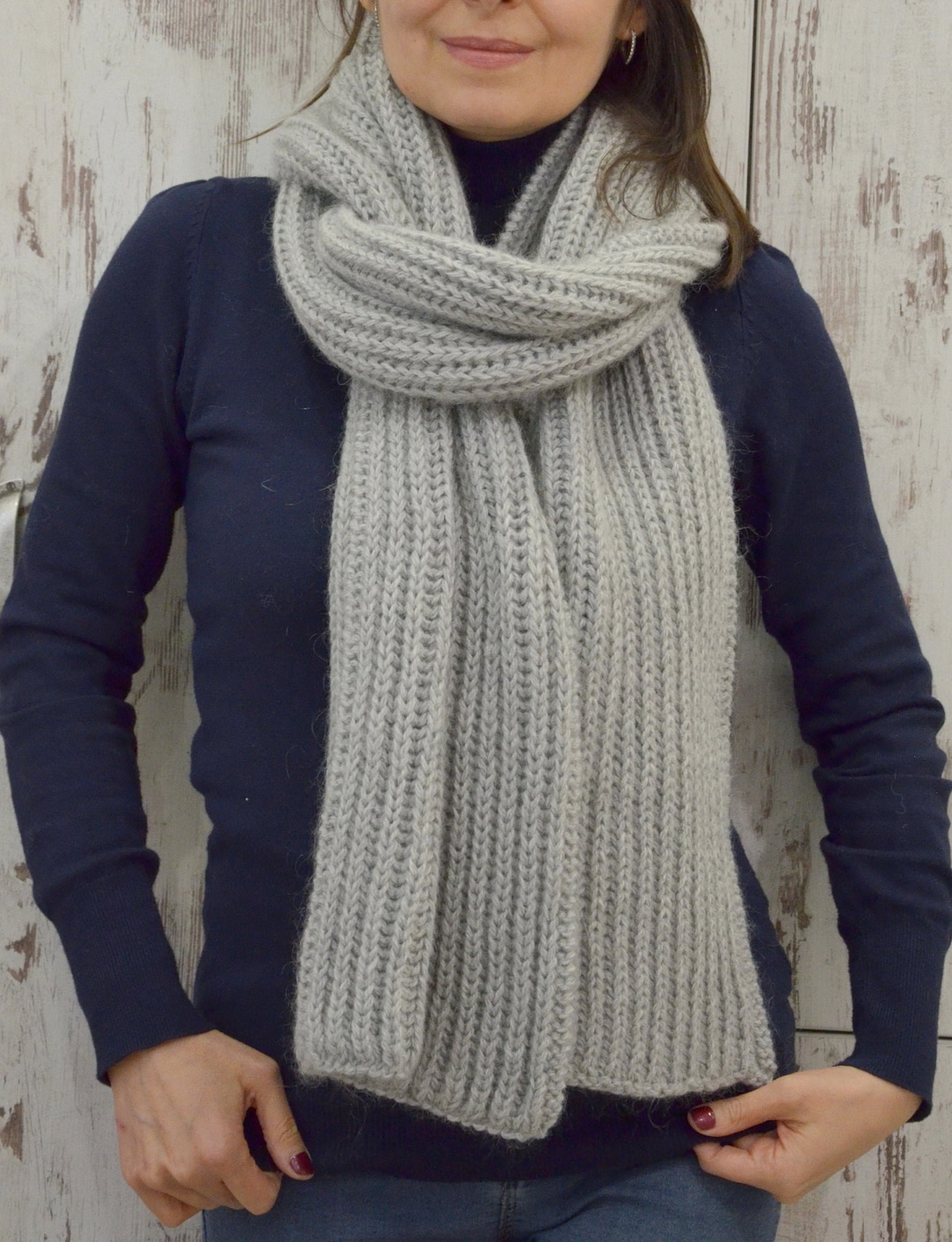 Oversize Scarf, Extra Long Scarf, Hand Knit Wool Scarf, Unisex Shawl ...