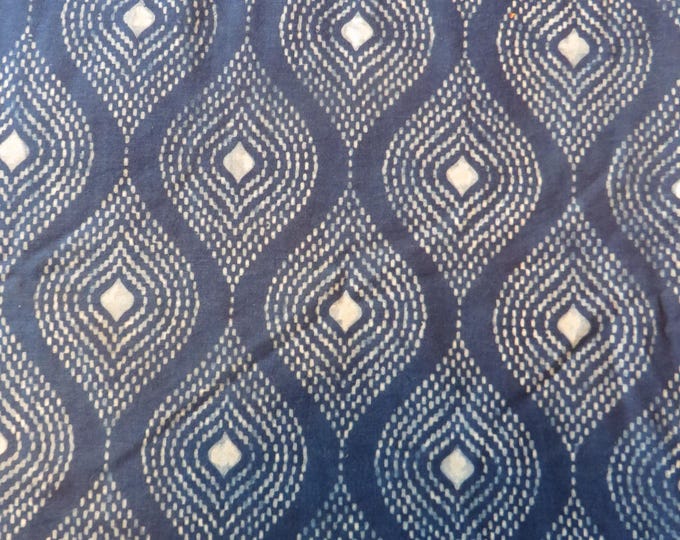 INDIGO BLUE Fabric 100% Organic Cotton Fabric by the Yard, Continuous ...