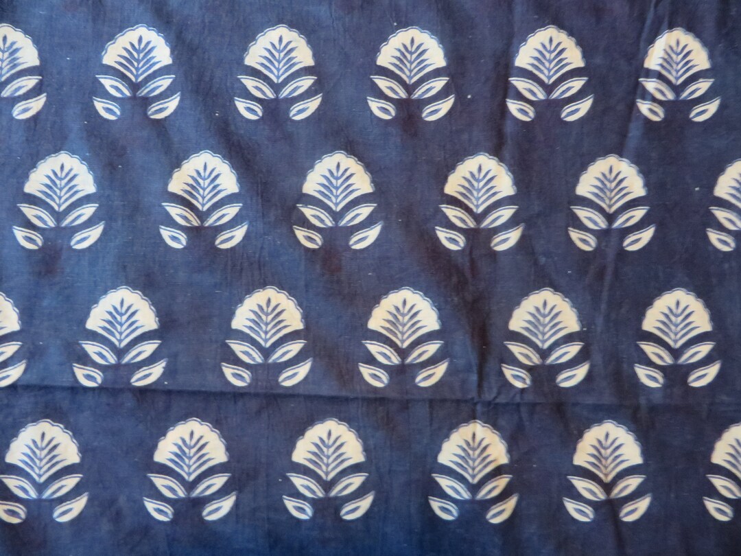 Exquisite INDIGO Block Print Fabric Artisan Made Top Quality - Etsy