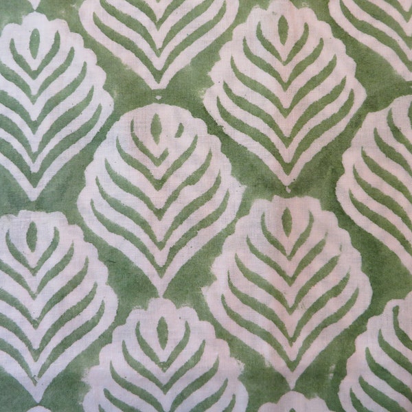 Green Block Print Fabric - Etsy