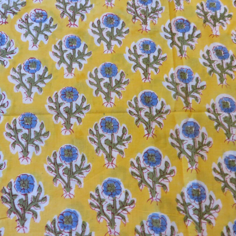 Blue Yellow Fabric - Etsy