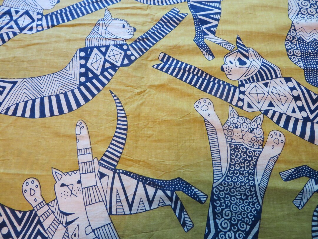 Choose Color " Leaping Cats " Abstract Design, Choose Color: Red, Gold ...