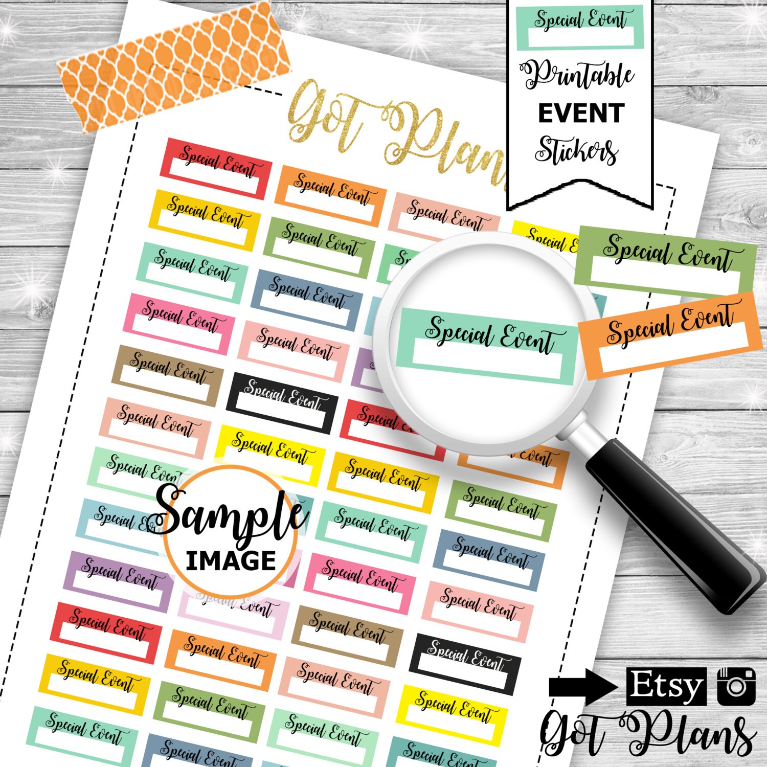 Special Event Stickers Planner Stickers Printable Stickers | Etsy