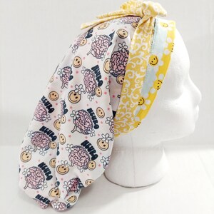Neuro Team, Brain, Daisies, Scrub Cap, Women's Bouffant Cap, Chemo Hat ...