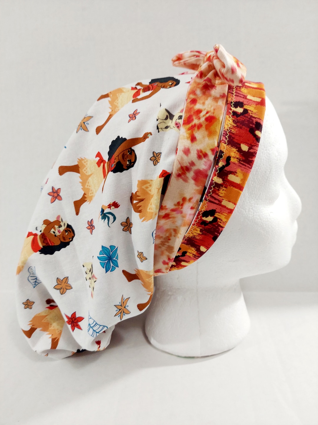 Moana, Leopard Print, Scrub Cap, Women's Bouffant Cap, Chemo Hat ...