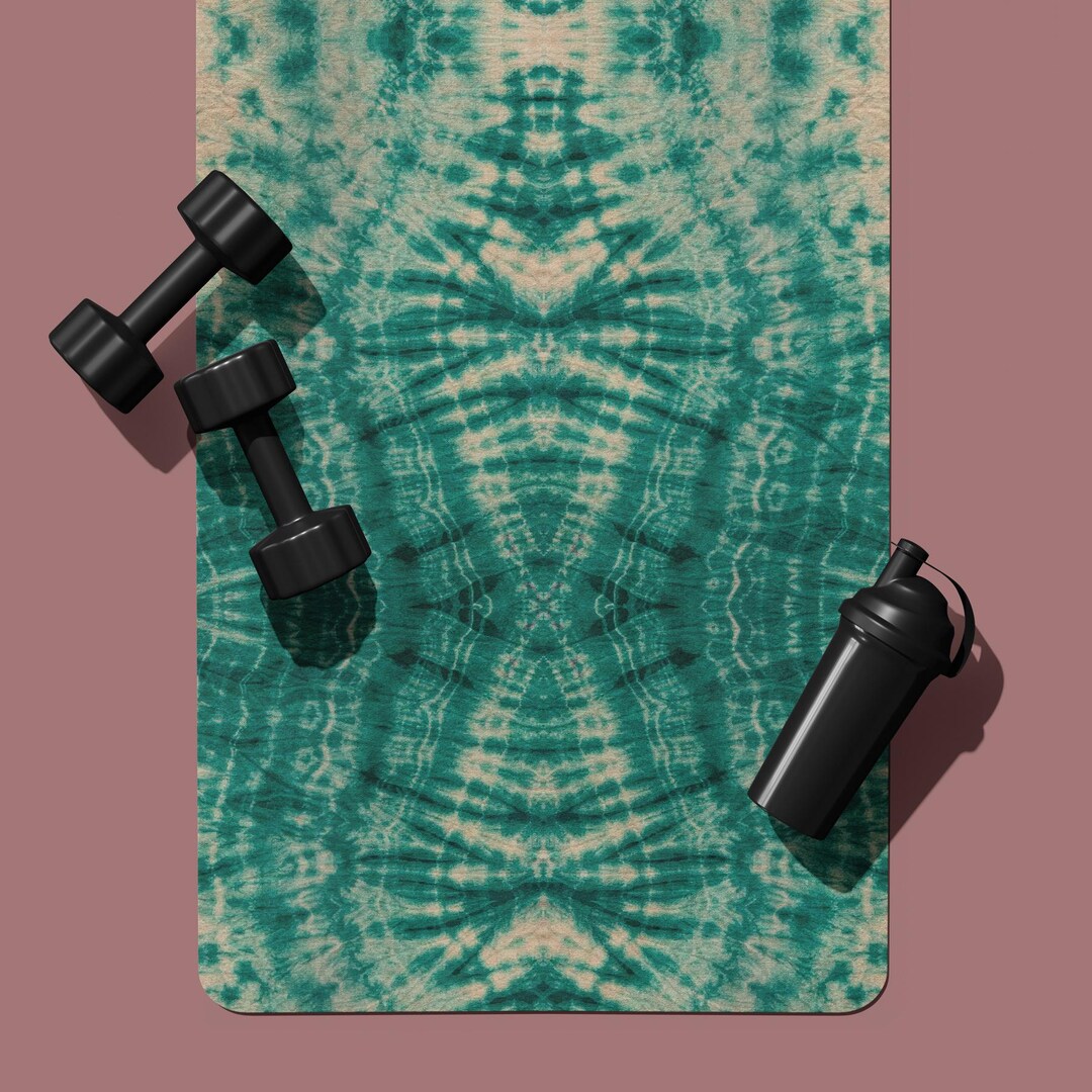 Verdigris Wave Teal Tie-dye Yoga Mat - Etsy