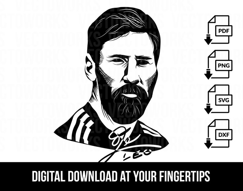 Leo Messi Svg Messi Dxf Messi Png Messi Pdf Messi Digital - Etsy Norway