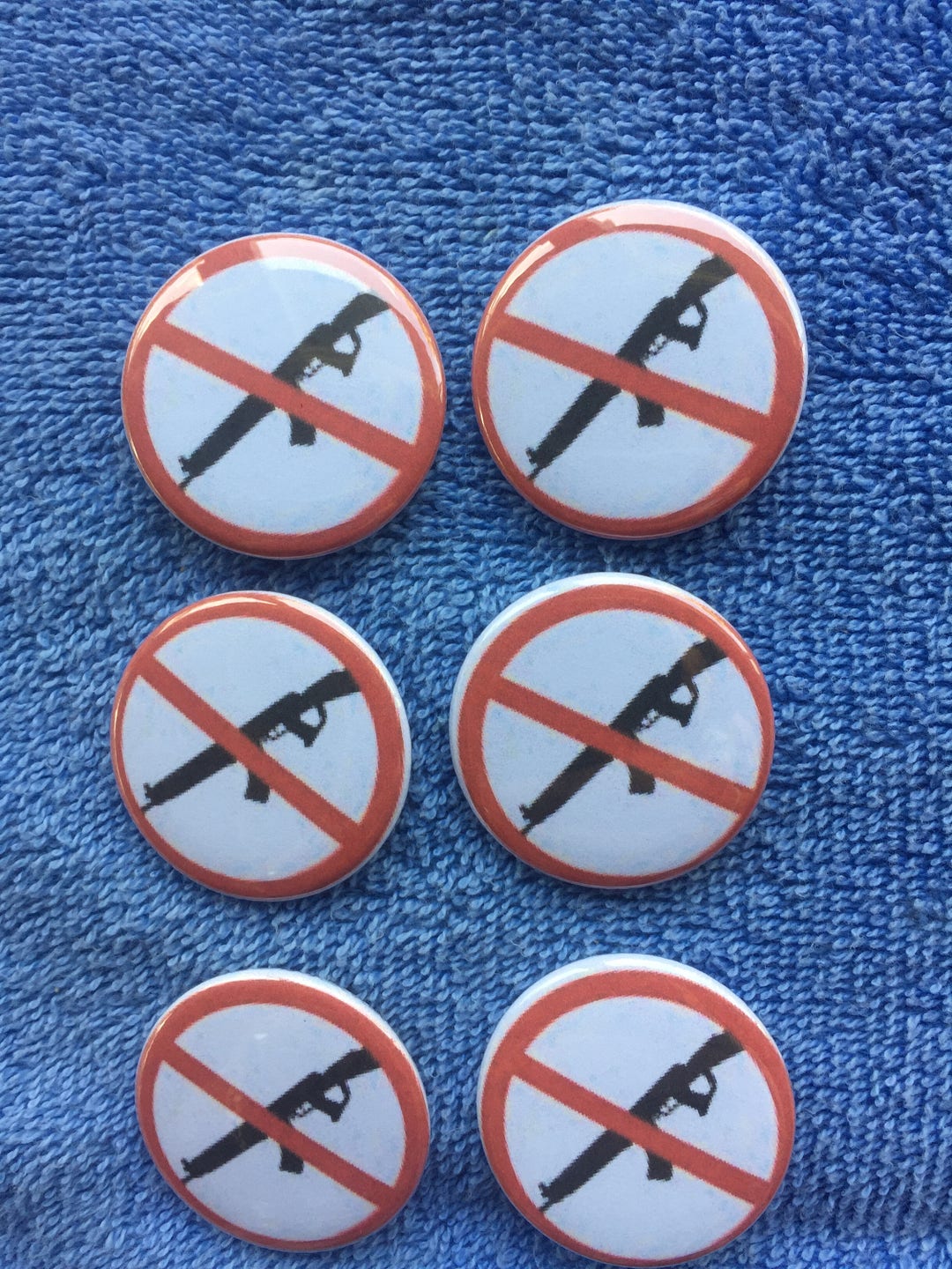 Anti-gun Assault Weapon Pin Back Button 1 1/4 Inch; Pack of 6 - Etsy
