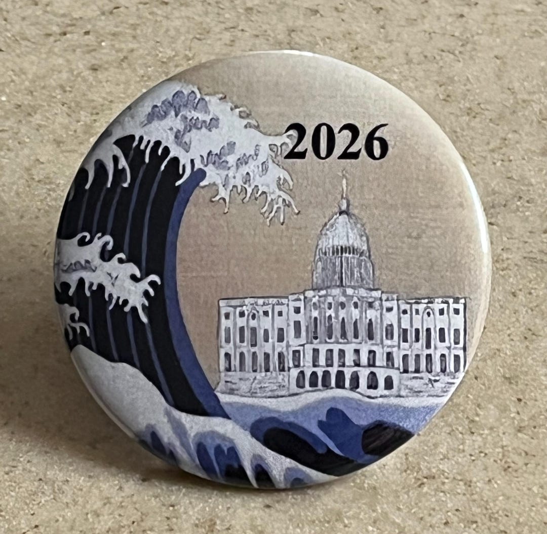 Blue Wave Democratic Pin-back Button or Magnet - Etsy