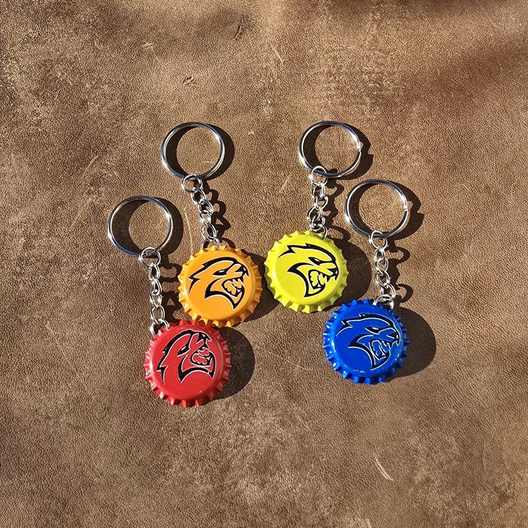 Dodge Hellcat Bottle Cap Keychain | Hellcat Keychain | Muscle Car Key ...