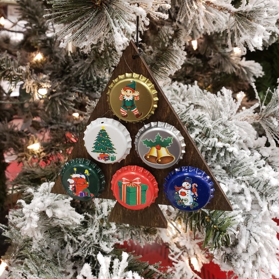 Bottle Top Christmas Ornaments Cute Bottle Cap Snowman Ornaments DIY