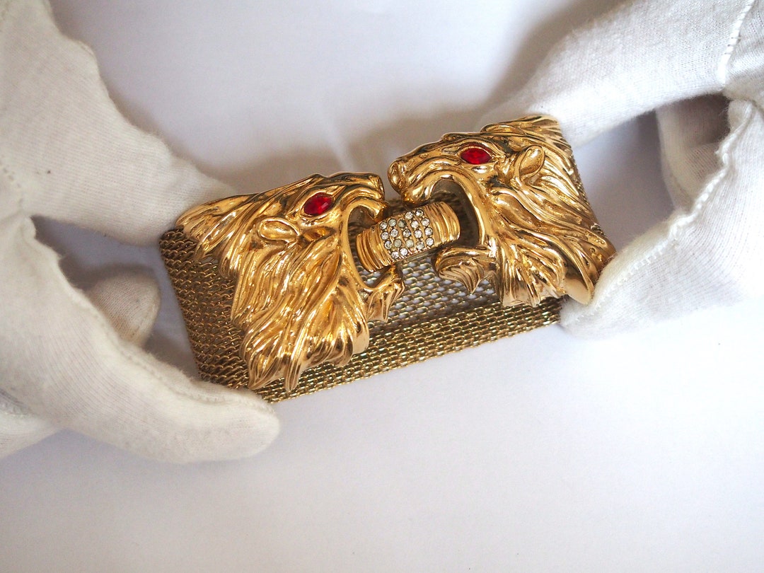 Two Headed Lion Cuff From the 80's. Unsigned - Etsy