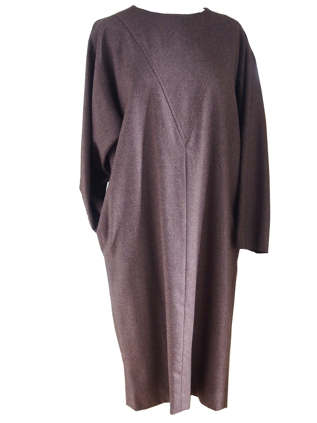 VINTAGE CHRISTIAN DIOR Trapeze Dress in Brown Wool. Size 36 - Etsy