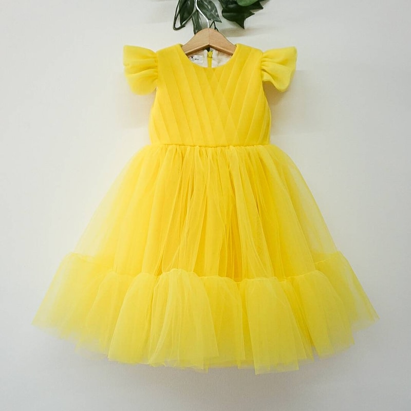 Yellow Flower Girl Dress - Etsy