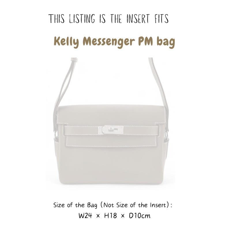For [kelly Messenger PM] Bag Organizer, Slim With Zip Pocket, Felt ...