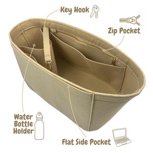For [classic Easy Tote] Tote Purse Insert Organizer, Tall Small Zipper ...