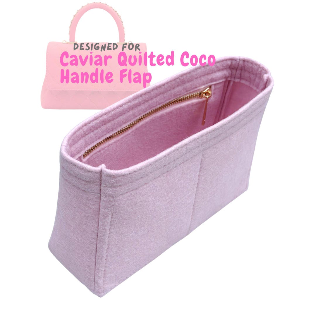 For [caviar Quilted Coco Handle Flap Bag] Purse Organizer, Mini Small ...