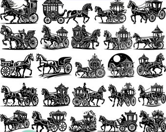 Horse Carriage SVG Bundle - Etsy