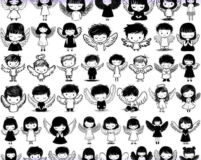 Little Boy Girl Angels Svg, Boy Girl Svg, Little Angels Png, Boy Girl ...