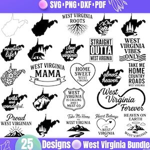 West Virginia SVG Bundle, Mountain State Clipart, Home Roots Cut Files ...