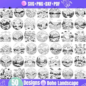High Quality Boho Landscape SVG Bundle, Boho Landscape Dxf, Boho ...
