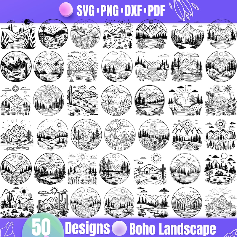 Landscape Svg - Etsy
