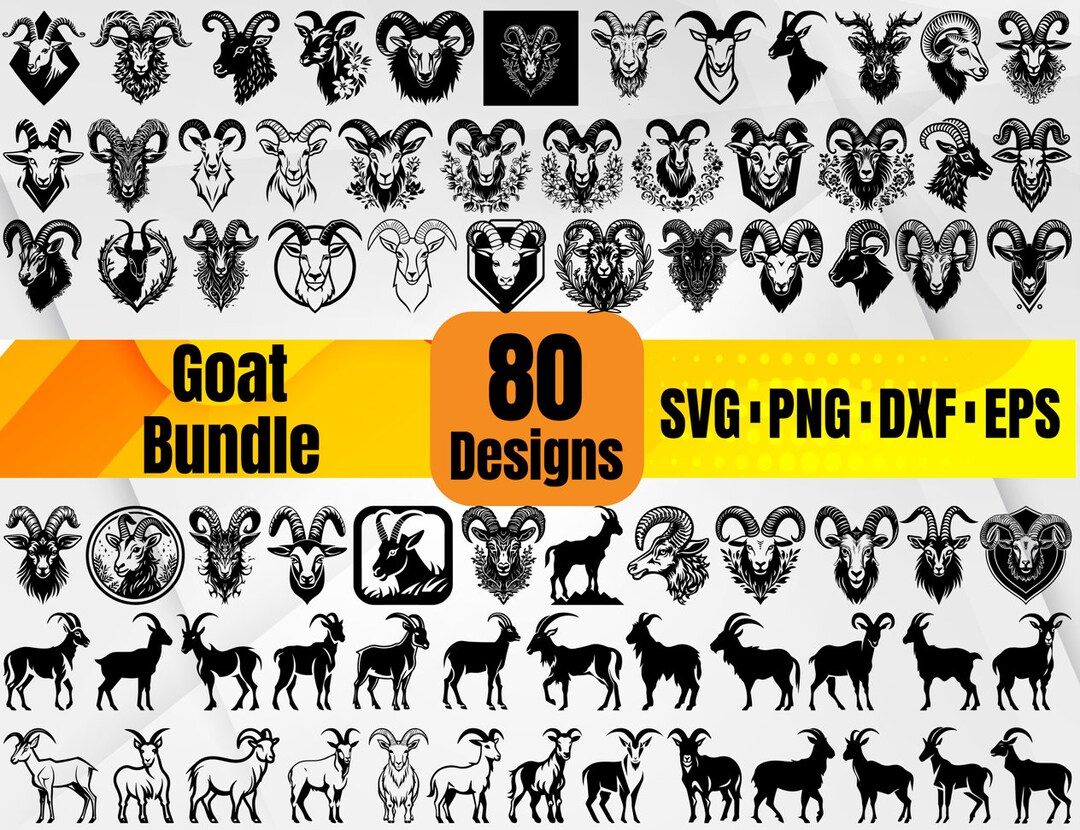 High Quality Goat SVG Bundle, Goat Head Svg, Farm Animal Svg, Goat Dxf ...