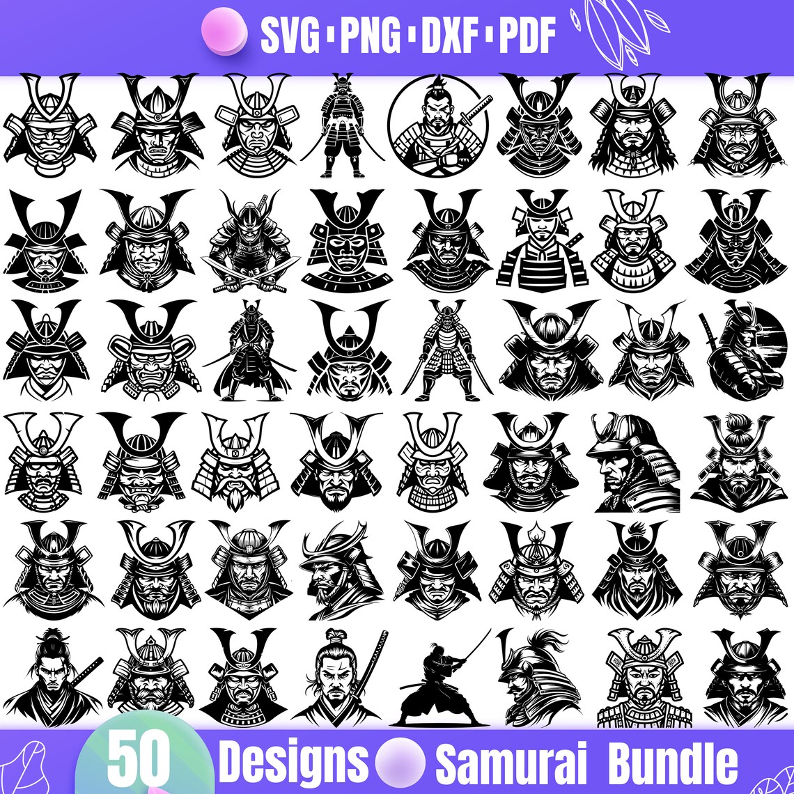 High Quality Samurai SVG Bundle, Samurai Dxf, Samurai Png, Samurai ...