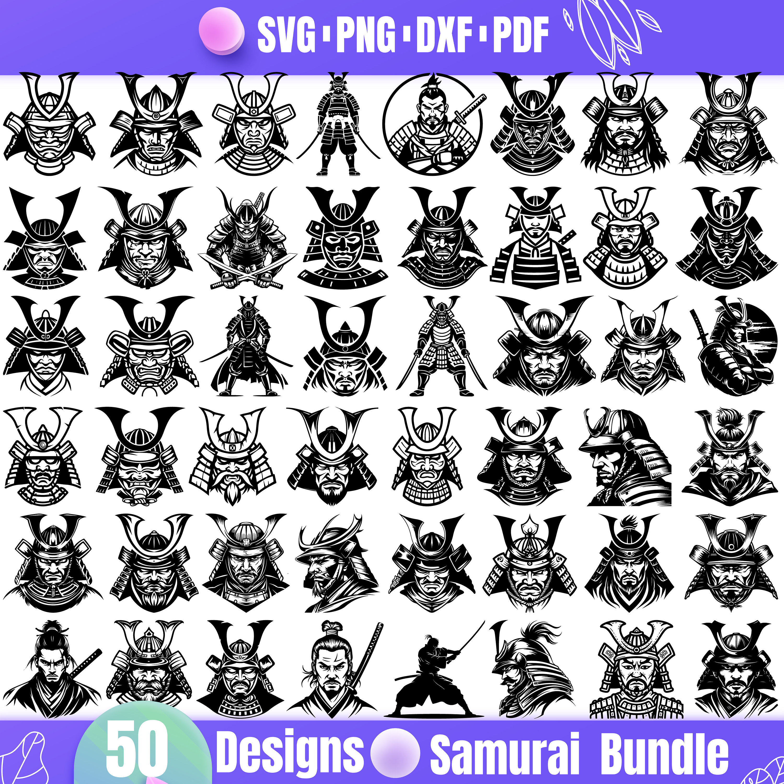High Quality Samurai SVG Bundle, Samurai Dxf, Samurai Png, Samurai ...