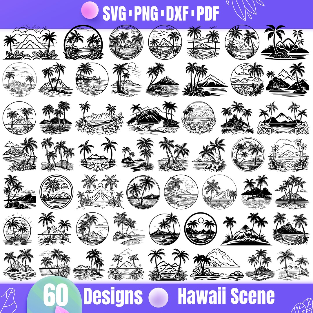 High Quality Hawaii Scene SVG Bundle, Hawaii Svg, Hawaiian Svg,hawaii ...