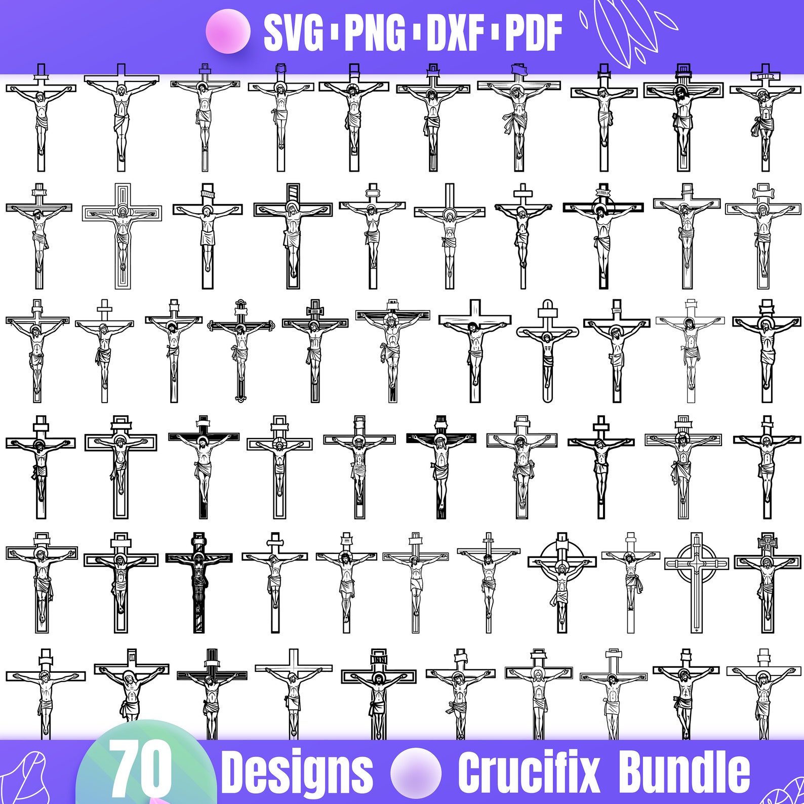 High Quality Crucifix SVG Bundle, Crucifix Dxf, Crucifix Png, Crucifix ...