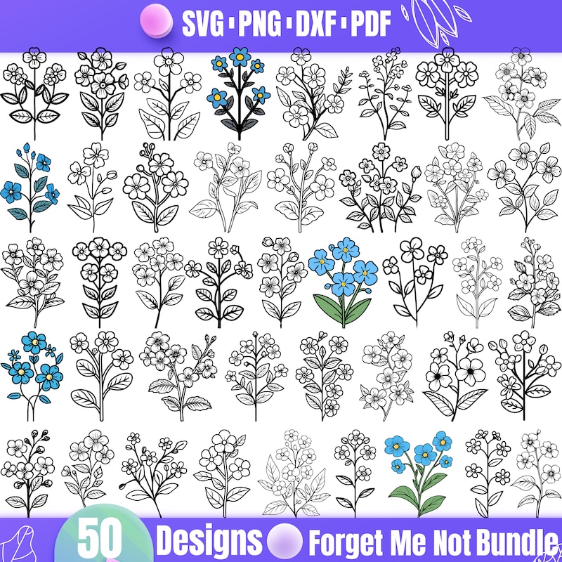 Forget Me Not Art - Etsy