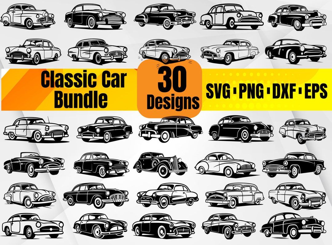 High Quality Classic Car SVG Bundle, Classic Car Dxf, Classic Car Png ...