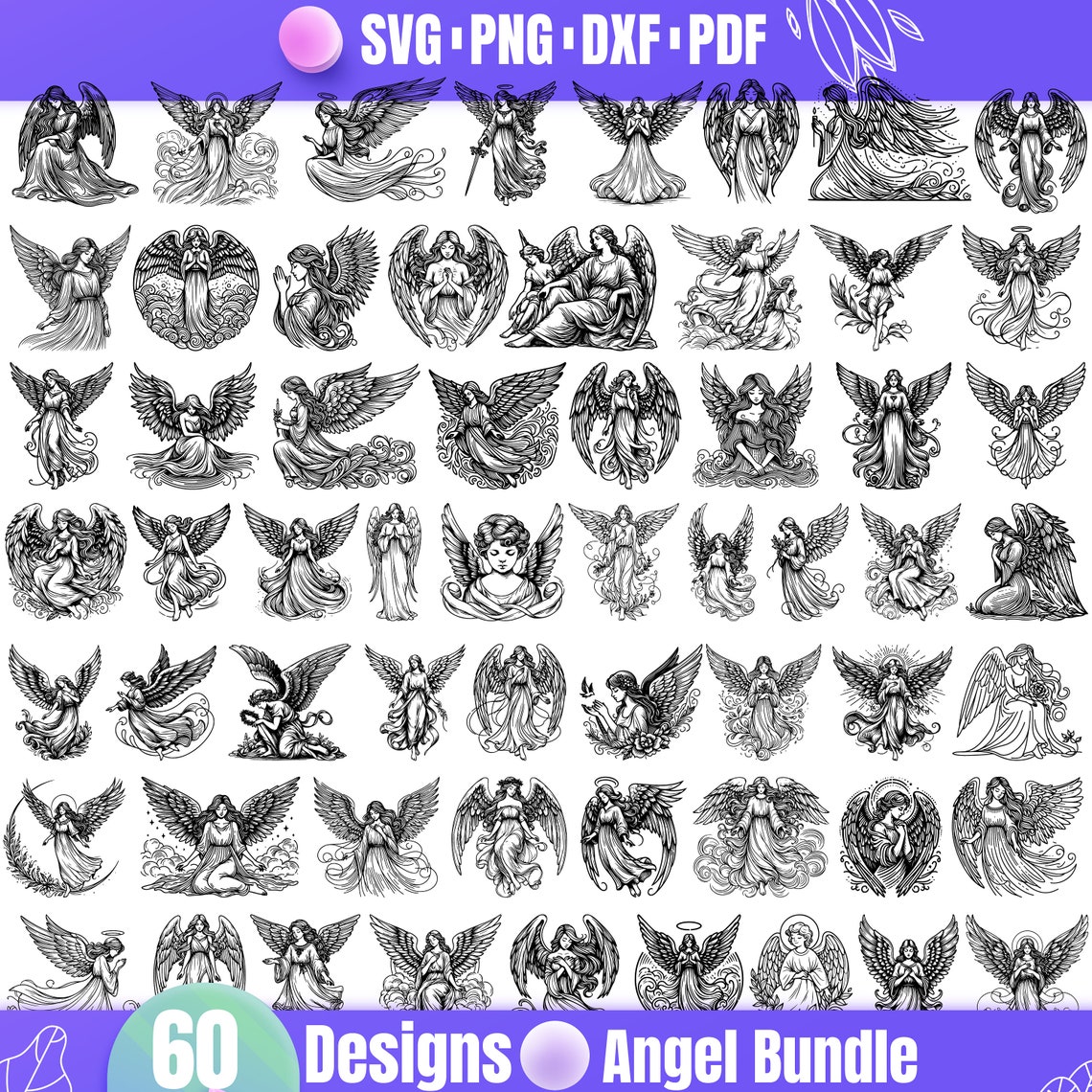 High Quality Angel SVG Bundle, Angel Dxf, Angel Png, Angel Vector ...