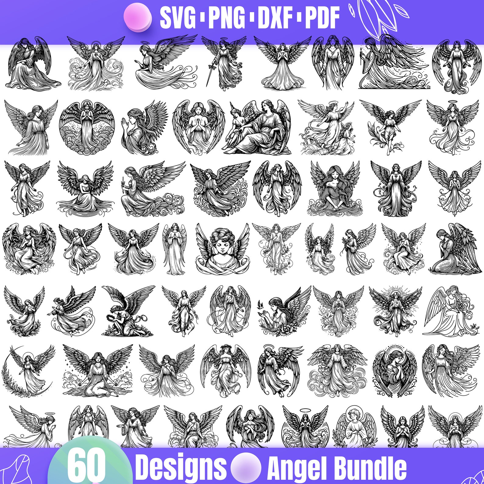 High Quality Angel SVG Bundle, Angel Dxf, Angel Png, Angel Vector ...