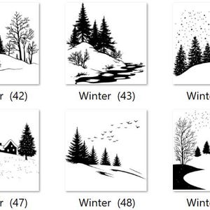 High Quality Winter Landscape SVG Bundle, Winter Scene Svg, Snowy ...