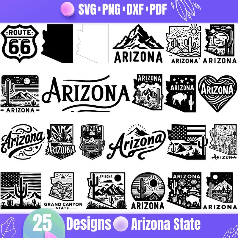 State Heart Map Arizona - Etsy