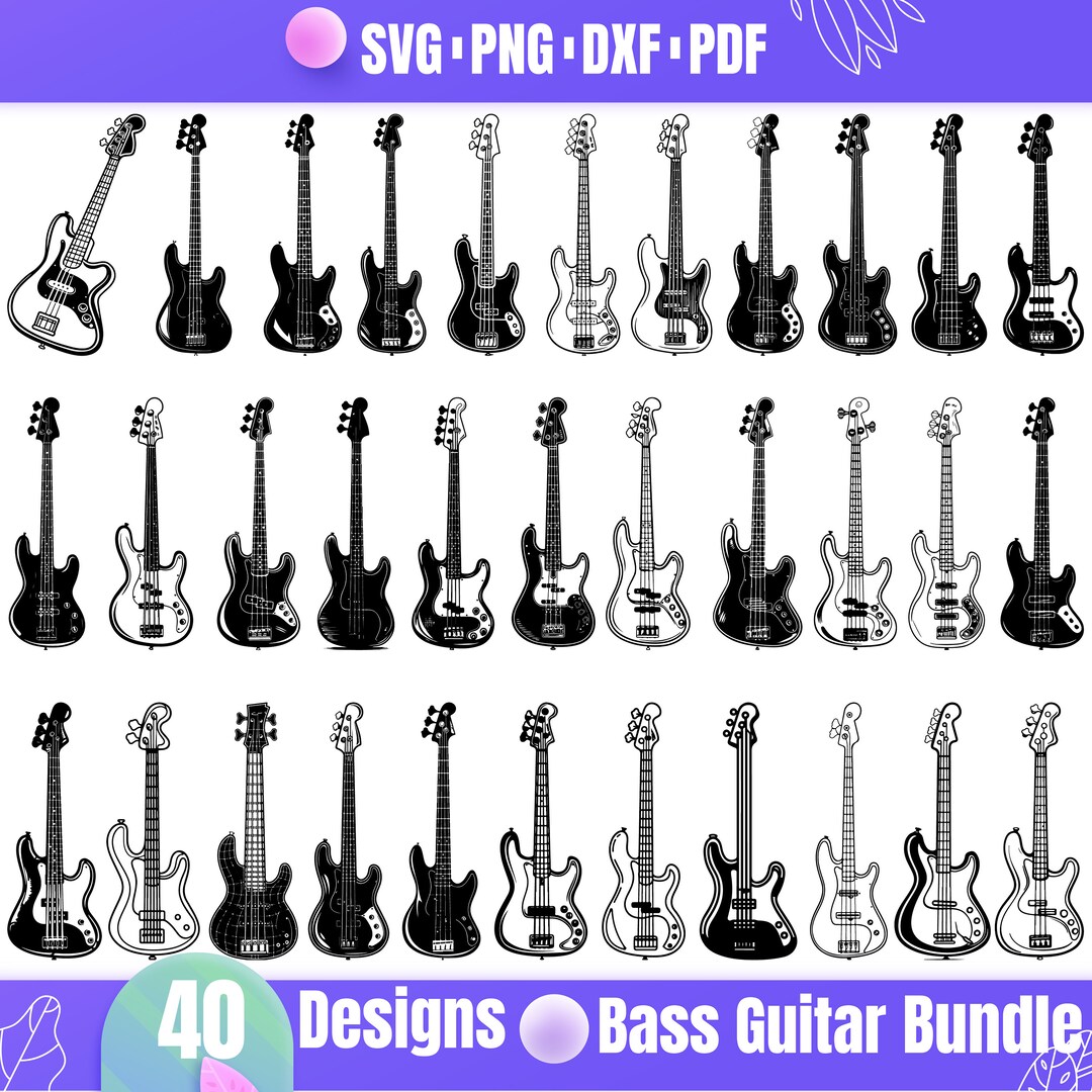 High Quality Bass Guitar SVG Bundle, Bass Guitar Dxf, Bass Guitar Png ...