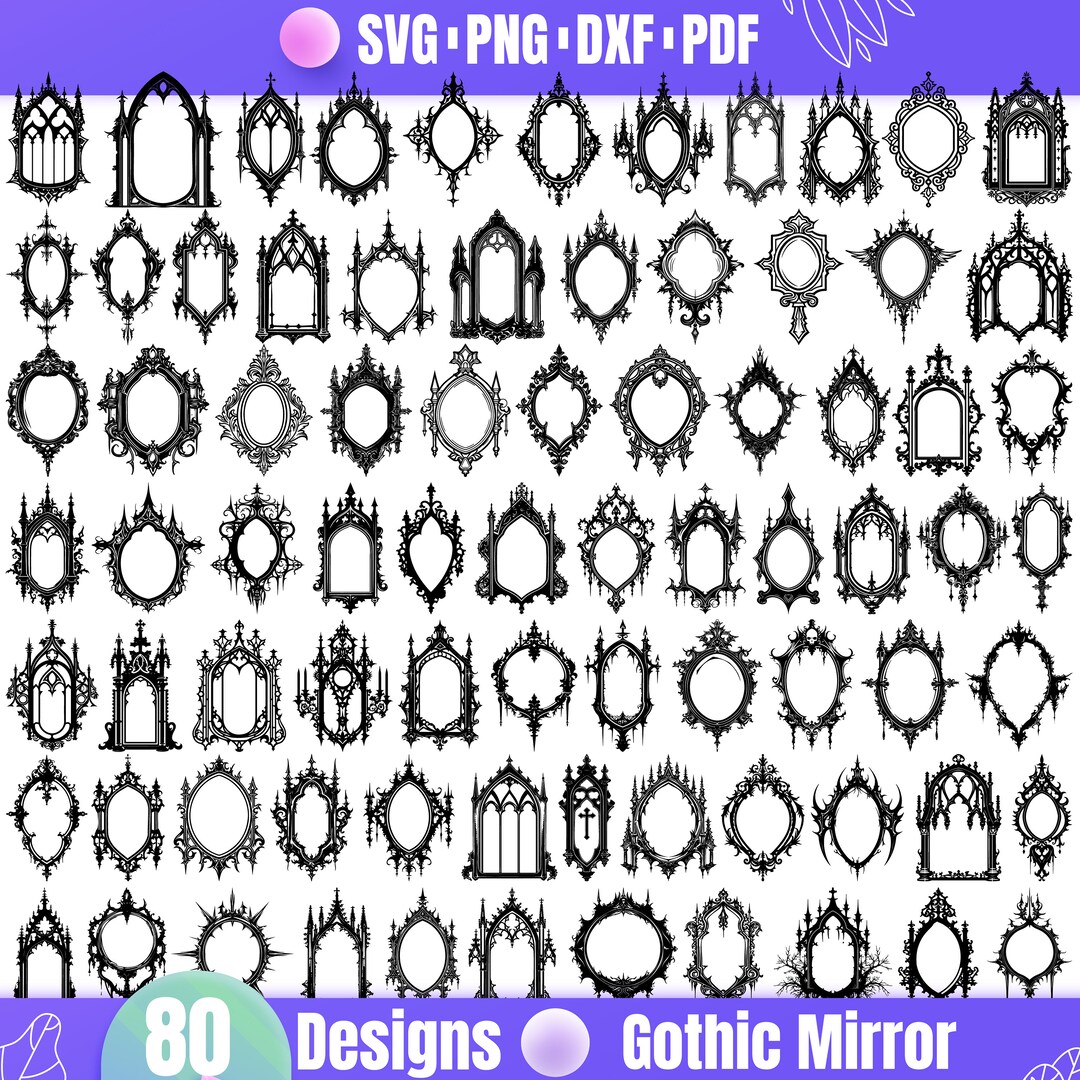 High Quality Gothic Mirror SVG Bundle, Gothic Mirror Dxf, Gothic Mirror ...