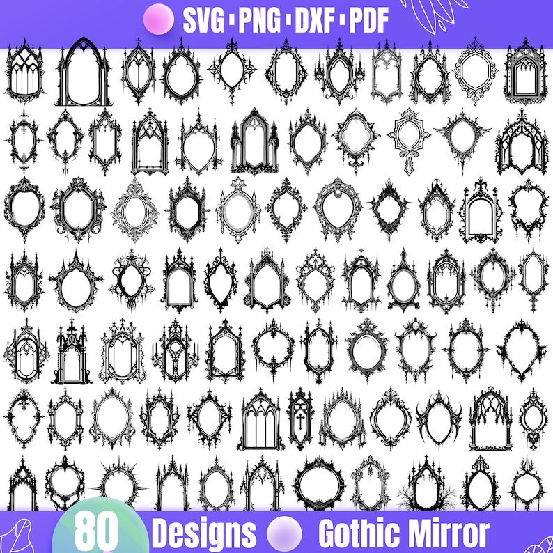 High Quality Gothic Mirror SVG Bundle, Gothic Mirror Dxf, Gothic Mirror ...
