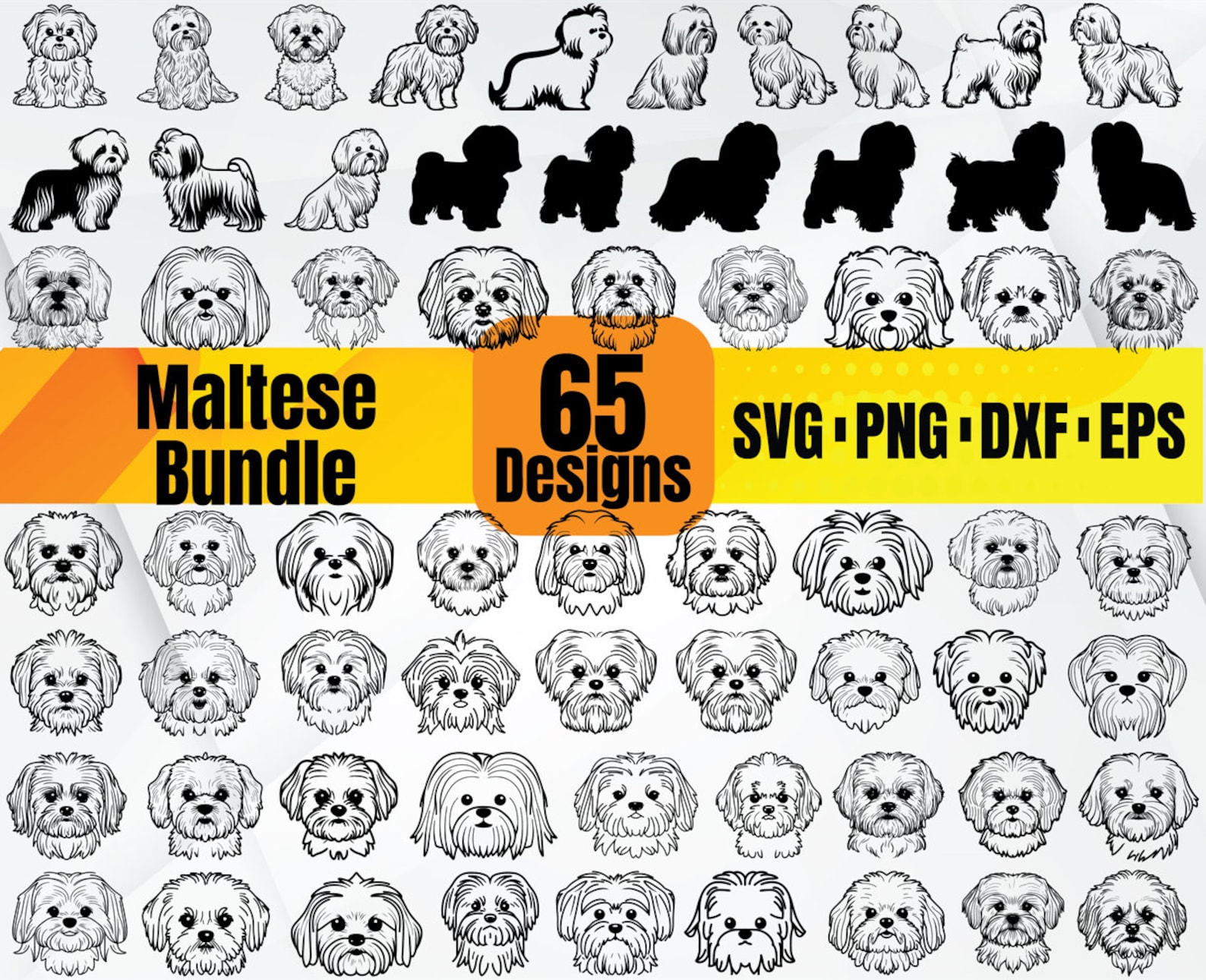 High Quality Maltese SVG Bundle, Maltese Face Svg, Maltese Dxf, Maltese ...