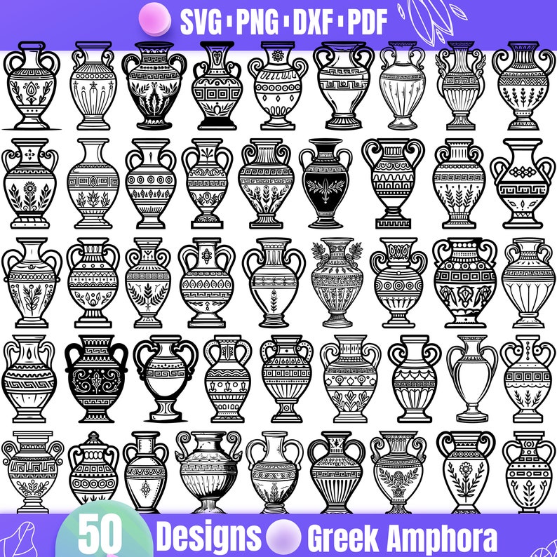 High Quality Greek Amphora SVG Bundle, Greek Amphora Dxf, Greek Amphora ...