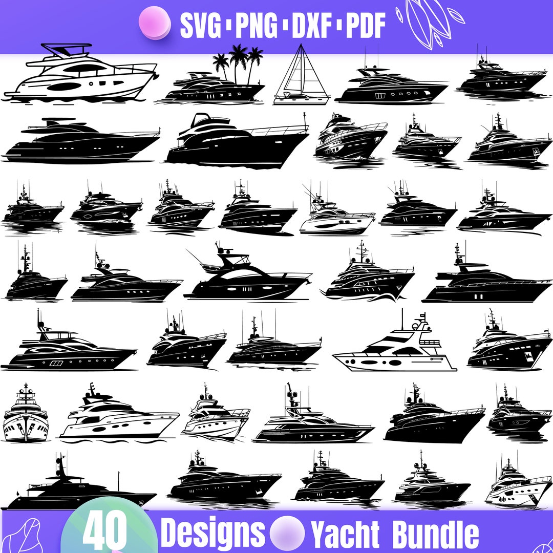 High Quality Yacht SVG Bundle, Yacht Dxf, Yacht Png, Yacht Vector ...