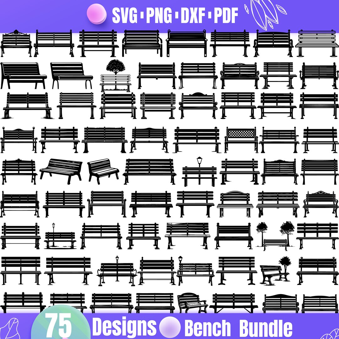 High Quality Bench SVG Bundle, Bench Dxf, Bench Png, Bench Vector ...
