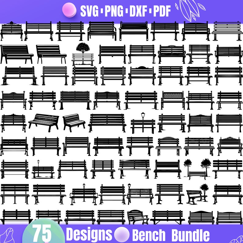 High Quality Bench SVG Bundle, Bench Dxf, Bench Png, Bench Vector ...