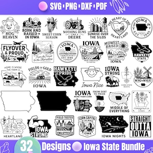 Iowa SVG Bundle | 32 Iowa State Designs | Heartland | Iowa Strong ...