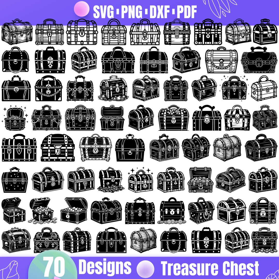 High Quality Treasure Chest SVG Bundle, Treasure Chest Dxf, Treasure ...