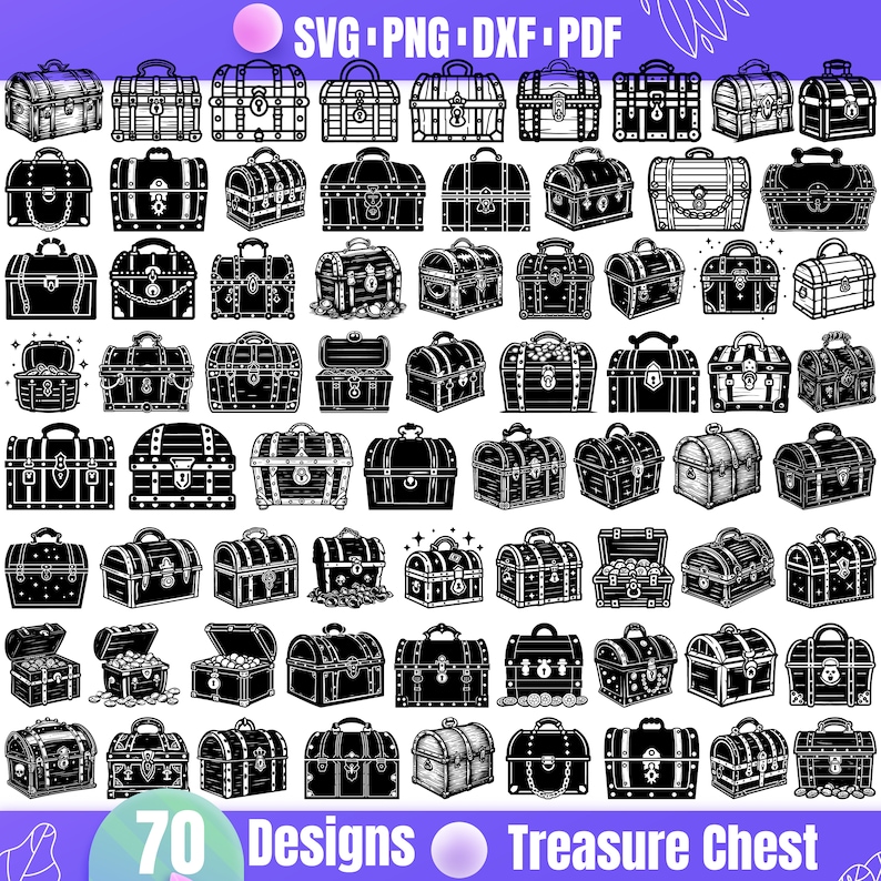 Treasure Chest Clip Art - Intricate Design for DIY and Creative ...